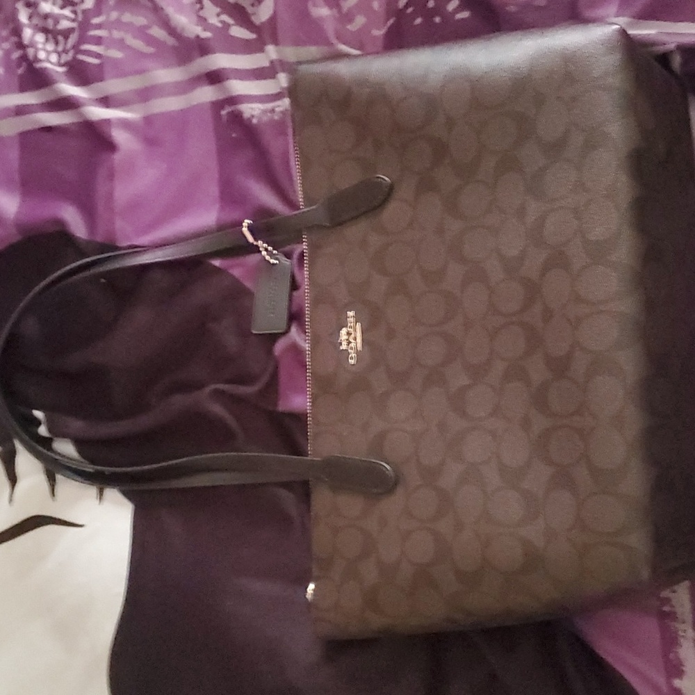 Coach Signature Logo Print Tote - Gem